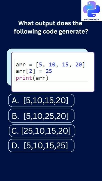 Python Quiz On Array Part 61 Shorts Youtube