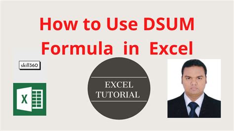 How To Use Dsum Formula In Excel Youtube