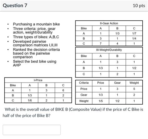 Solved Developed Pairwise Comparison Matrices I Ii Iii What Is The 1 Answer