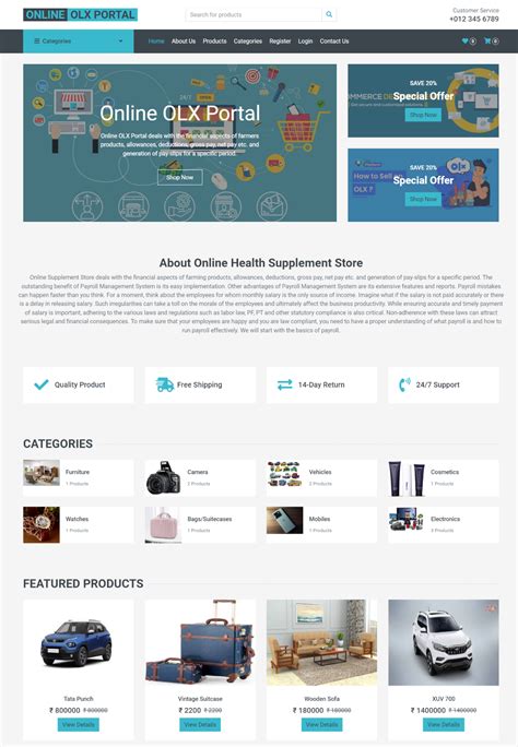 Free Online OLX Portal PHP MySQL Projects Source Code Documentation