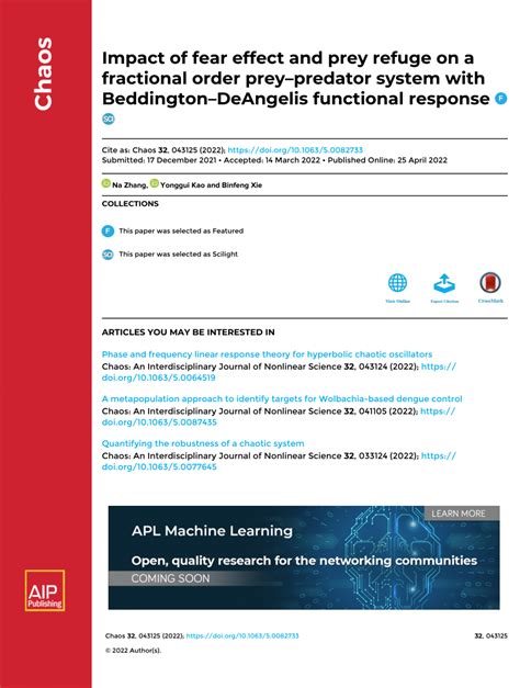 Pdf Impact Of Fear Effect And Prey Refuge On A Fractional Order Preypredator System With