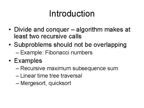 algorithm design techniques divide and conquer introduction divide