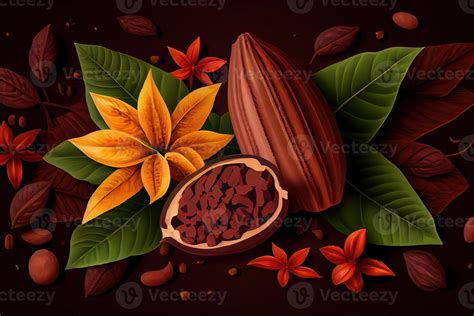 Cocoa Beans Setup Background Stock Photo At Vecteezy