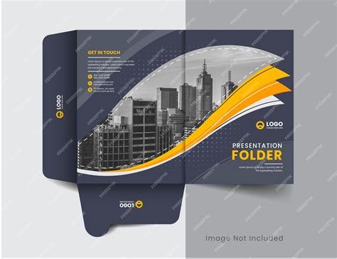 Premium Vector Corporate Company Presentation Folder Layout Concept