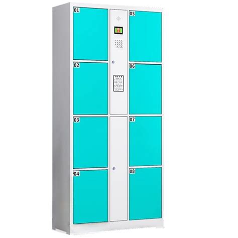 Simplistic Cerulean Lockable Locker With Floor Anchor 5 Tier 2 Wide