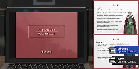 gcse macbeth plot revision quiz act ii powerpoint twinkl