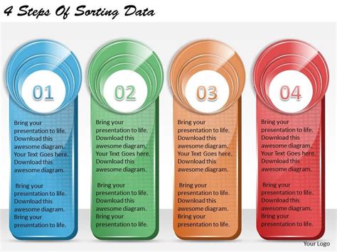 1213 Business Ppt Diagram 4 Steps Of Sorting Data Powerpoint Template