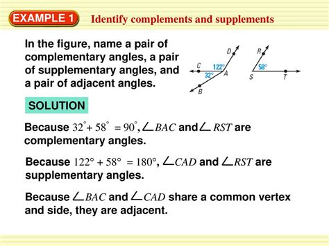 EXAMPLE 1 Identify complements and supplements - ppt download