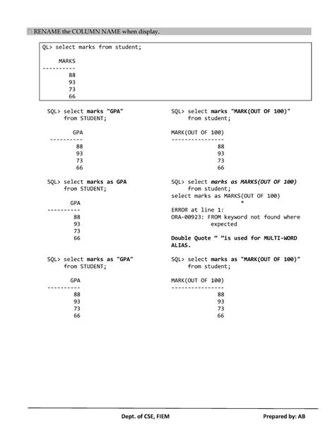 22 Sql Operator Dydhd Rename The Column Name When Display Ql