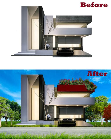 Do 3d Realistic Exterior Post Production Photoshop Render In 4 Hours By Mojahidul24680 Fiverr