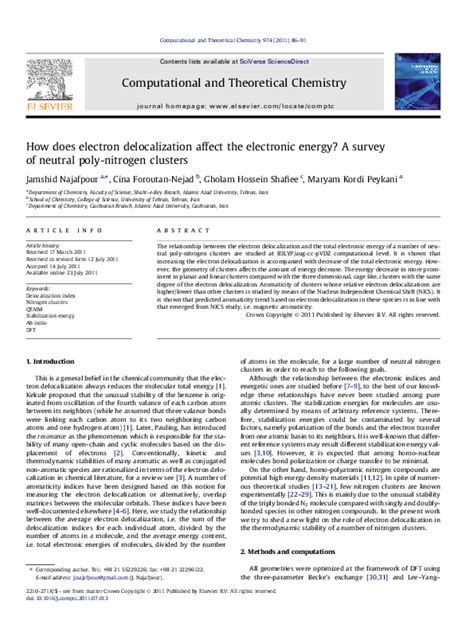 Pdf How Does Electron Delocalization Affect The Electronic Energy A Survey Of Neutral Poly