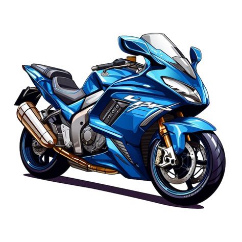 Una Motocicleta Azul Está Pintada En Un Estilo De Dibujos Animados