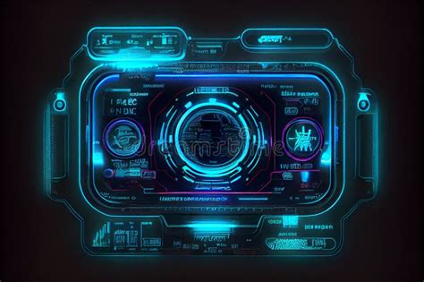 An Illustration Showcasing A Futuristic Hud Interface Featuring Dynamic Elements Data