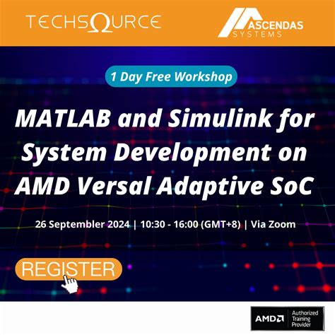 1 Day Workshop Matlab And Simulink For System Development On Amd Versal Adaptive Socs
