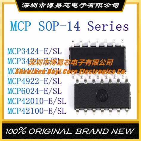 Mcp3424 Mcp604 Mcp3428 Mcp4922 Mcp6024 Mcp42010 Mcp42100 E Sl Soic 14 Microcontroller Ic Chip