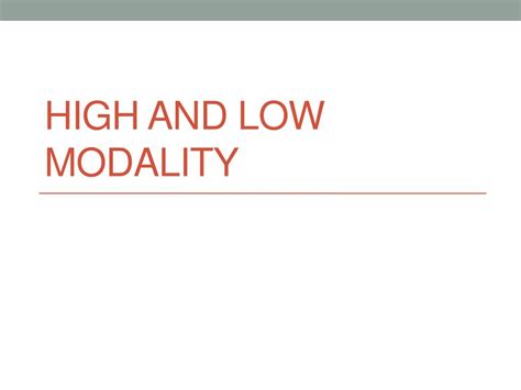 Ppt Modality Powerpoint Presentation Free Download Id2675209