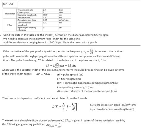 Solved Matlab Transmission Rate Output Power Transmitter Operating