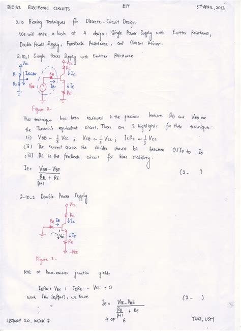 Eee132 Electronic Circuits Lecture 20 5th April 2013 Week 7 3 4 Pm