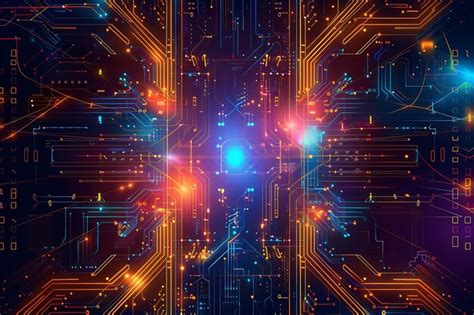 Abstract Digital Circuitry Background Premium Ai Generated Image