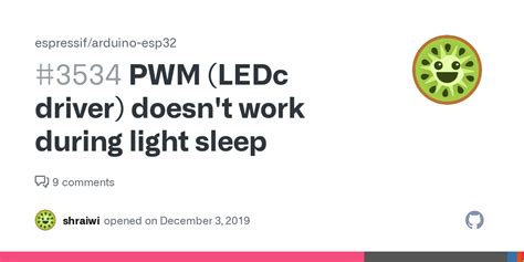 Pwm Ledc Driver Doesnt Work During Light Sleep · Issue 3534