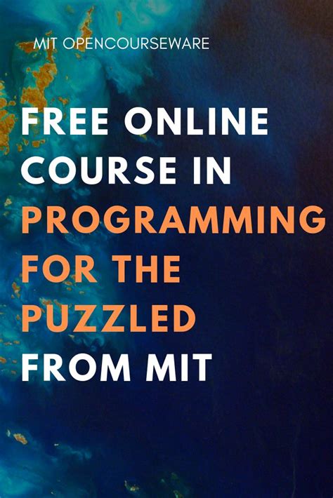 Programming For The Puzzled Electrical Engineering And Computer Science Mit Opencourseware
