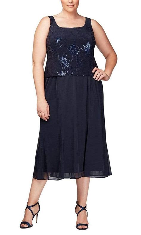 Alex Evenings 496267 Plus Size Chiffon Dress With Sequin Jacket