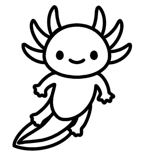 Simple Axolotl Coloring Page Download Print Or Color Online For Free