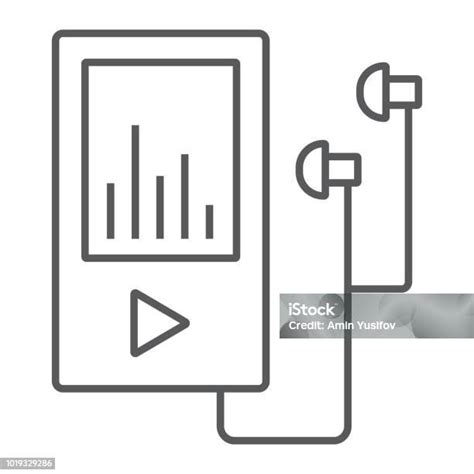 음악 플레이어 얇은 라인 아이콘 전자 및 장치 Mp3 서명 벡터 그래픽 흰색 배경 Eps 10에 선형 패턴 10에 대한 스톡 벡터 아트 및 기타 이미지 Istock