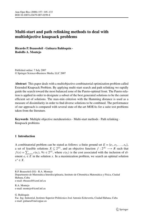 pdf multi start and path relinking methods to deal with
