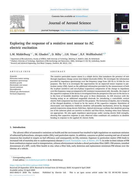 Pdf Exploring The Response Of A Resistive Soot Sensor To Ac Electric