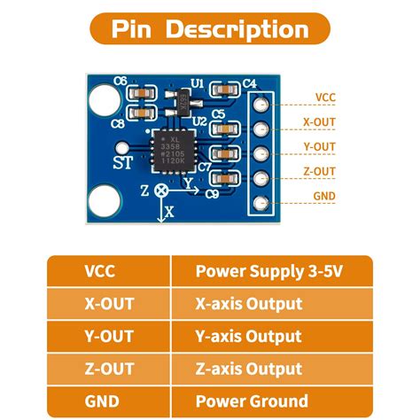 2pcs Adxl335 Accelerometer Sensor 3 Axis Accelerometer