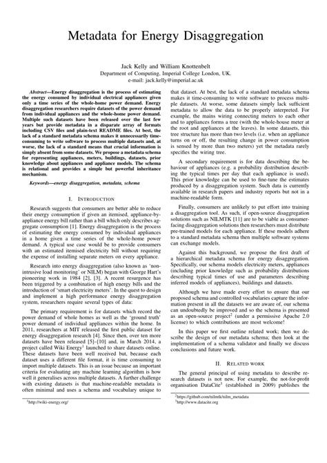 Pdf Metadata For Energy Disaggregation