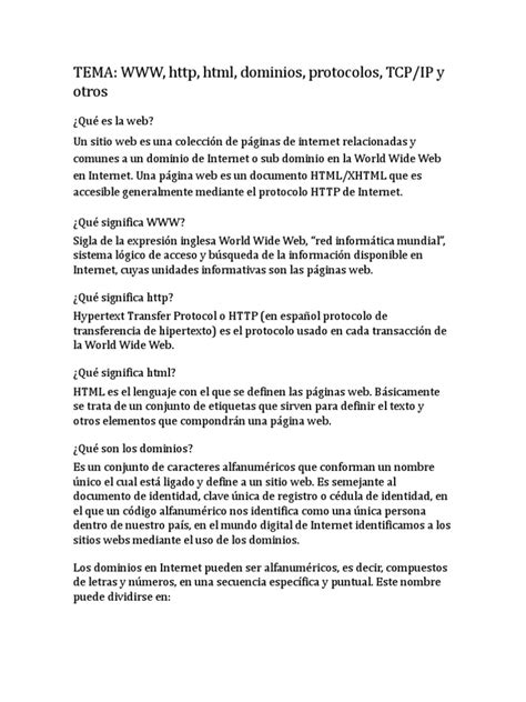 Protocolos Y Dominios De Internet Pdf Red Mundial Internet Y Web