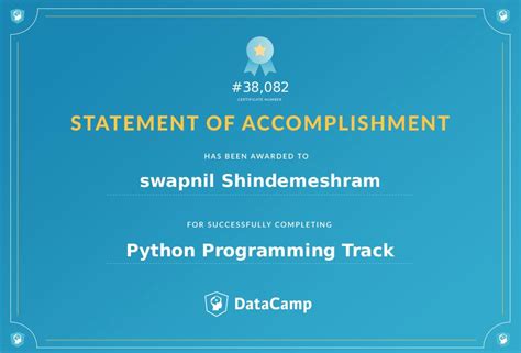 swapnil shindemeshram on linkedin completed python programming track