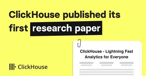 First Clickhouse Research Paper How Do You Make A Modern Data