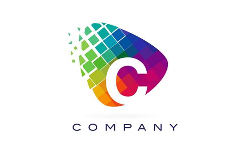 Letter C Colourful Rainbow Logo Design