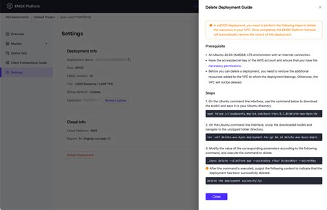 Start Stop And Delete Deployments Emqx Platform Docs