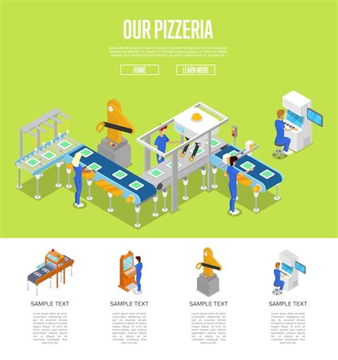 Premium Vector Assembly Line Isometric 3d Template