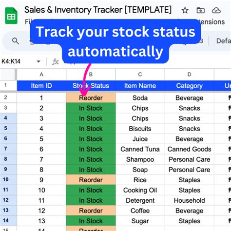Sari Sari Store Sales And Inventory Tracker Downloadable Template