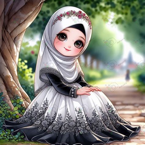 بک گراند کودکانه دختر ناز با حجاب نشسته زیر درخت کد 42692 ویژه عکس گراف عکس گراف