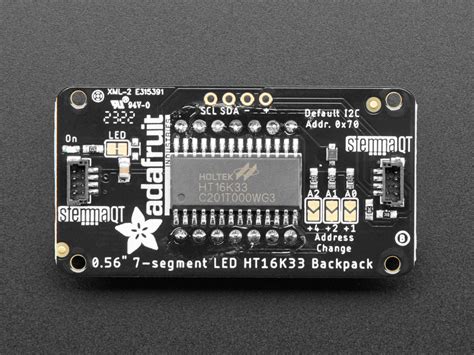 Assembled Adafruit 056 4 Digit 7 Segment Display W I2c Backpack Qt — Robot Italy