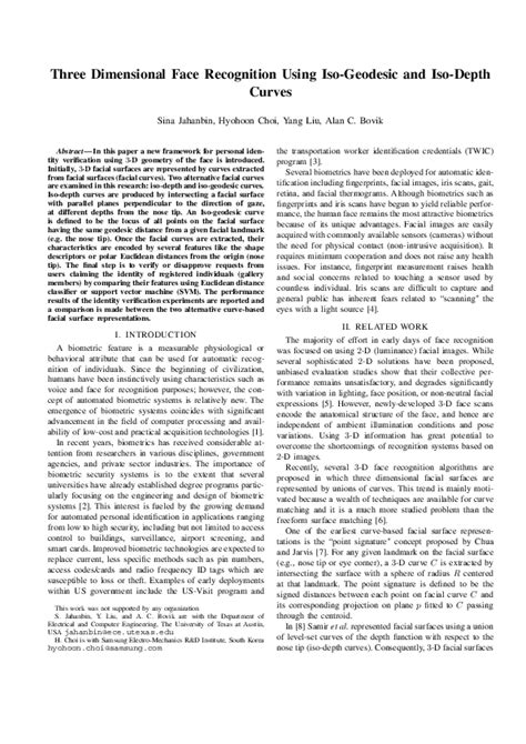 Pdf Three Dimensional Face Recognition Using Iso Geodesic And Iso