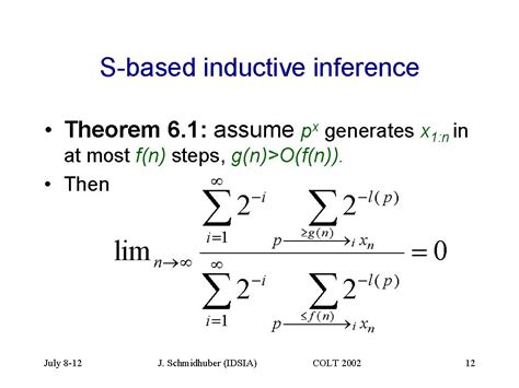 S Based Inductive Inference