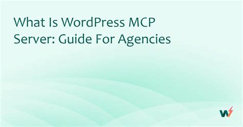 What Is Wordpress Mcp Server And How To Use It Guide For Agencies
