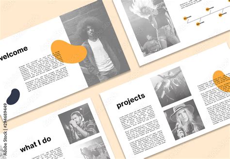 Presentation Deck Layout With Abstract Shapes Stock Template Adobe Stock