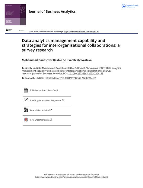 Pdf Data Analytics Management Capability And Strategies For