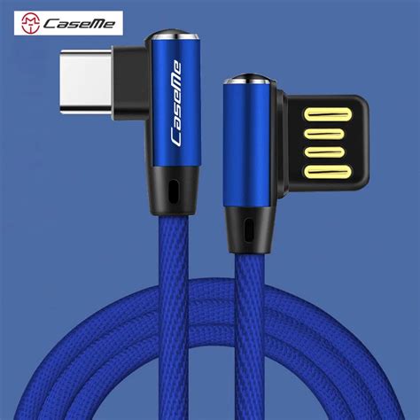 CaseMe Double Elbow USB Type C Degree Fast Charging Usb C Cable L Type C Data Cord Charger