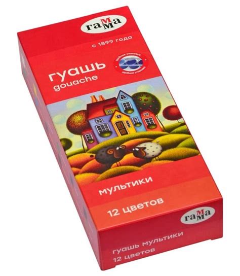 ГУАШЬ "МУЛЬТИКИ" БЛОК-ТАРА, 12 ЦВЕТОВ