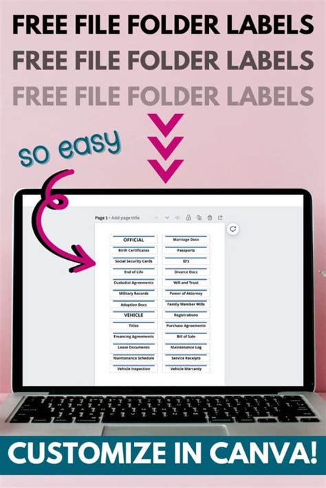 How To Make Your Own File Folder Labels Free Template