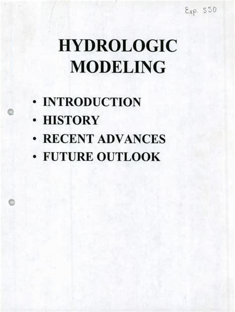 Hydrologic Modeling Pdf Geography Science